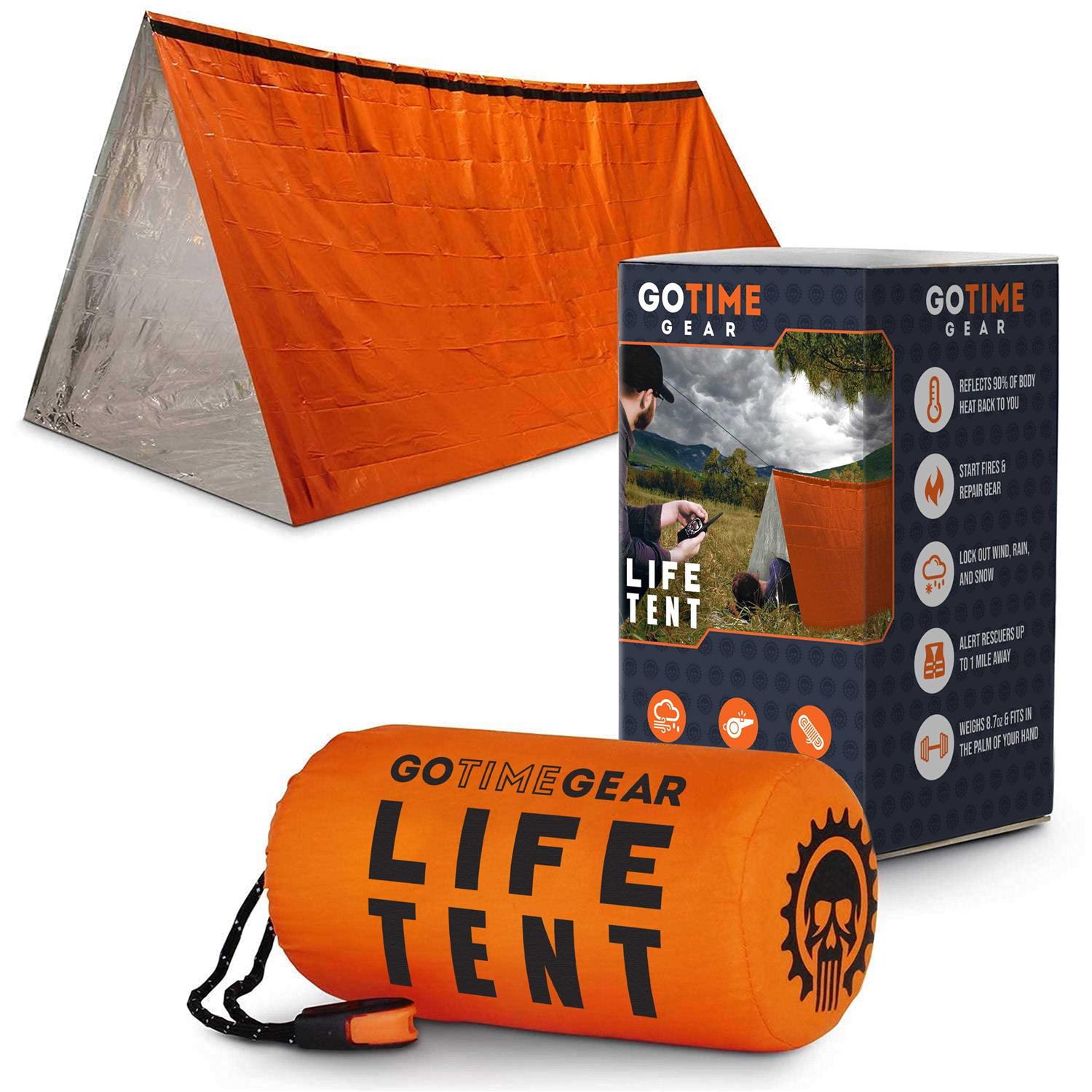 Go Time Gear Life Tent Emergency Survival Shelter 2 Person Use As Tent ...