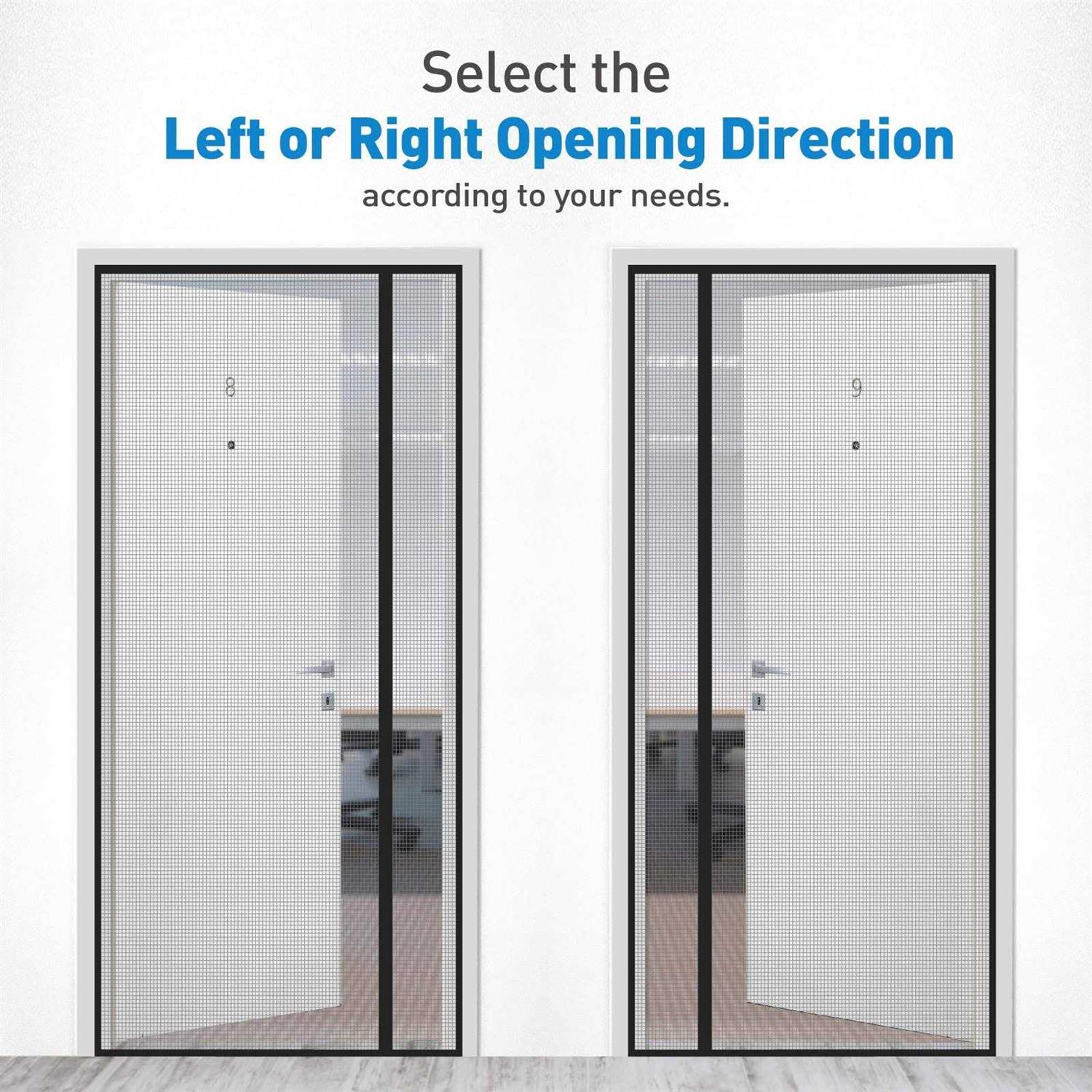 HOMWMPA Magnetic Screen Door Fit Door Size 80 Inch, Reversible Left and ...