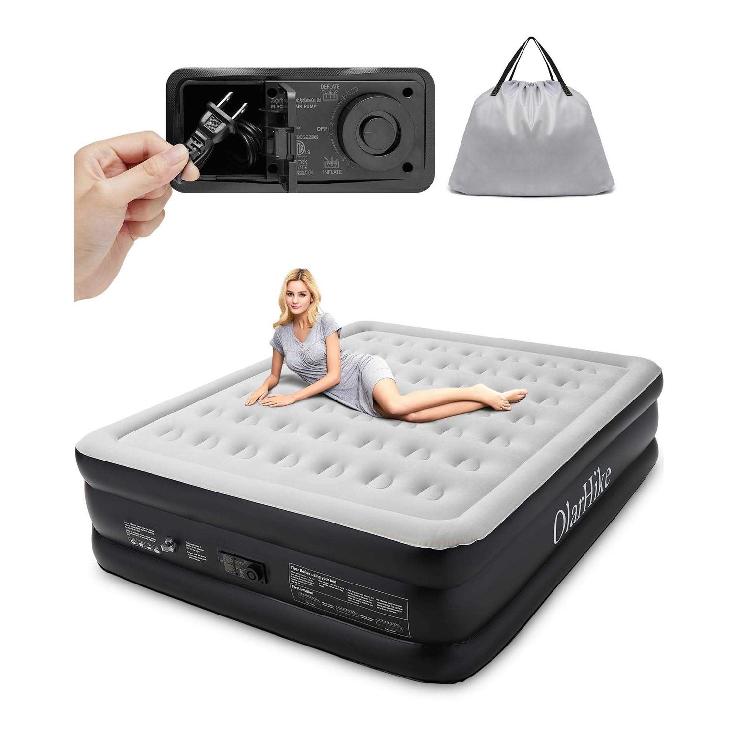 Olarhike Inflatable Air Mattress with Built in Pump Elevated Durable ...