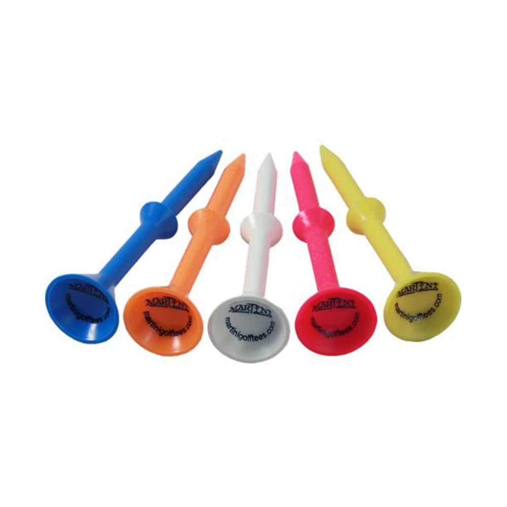 Martini Golf Tees DMT007 Durable Plastic Step-Up Tees 5 Pack, Assorted ...