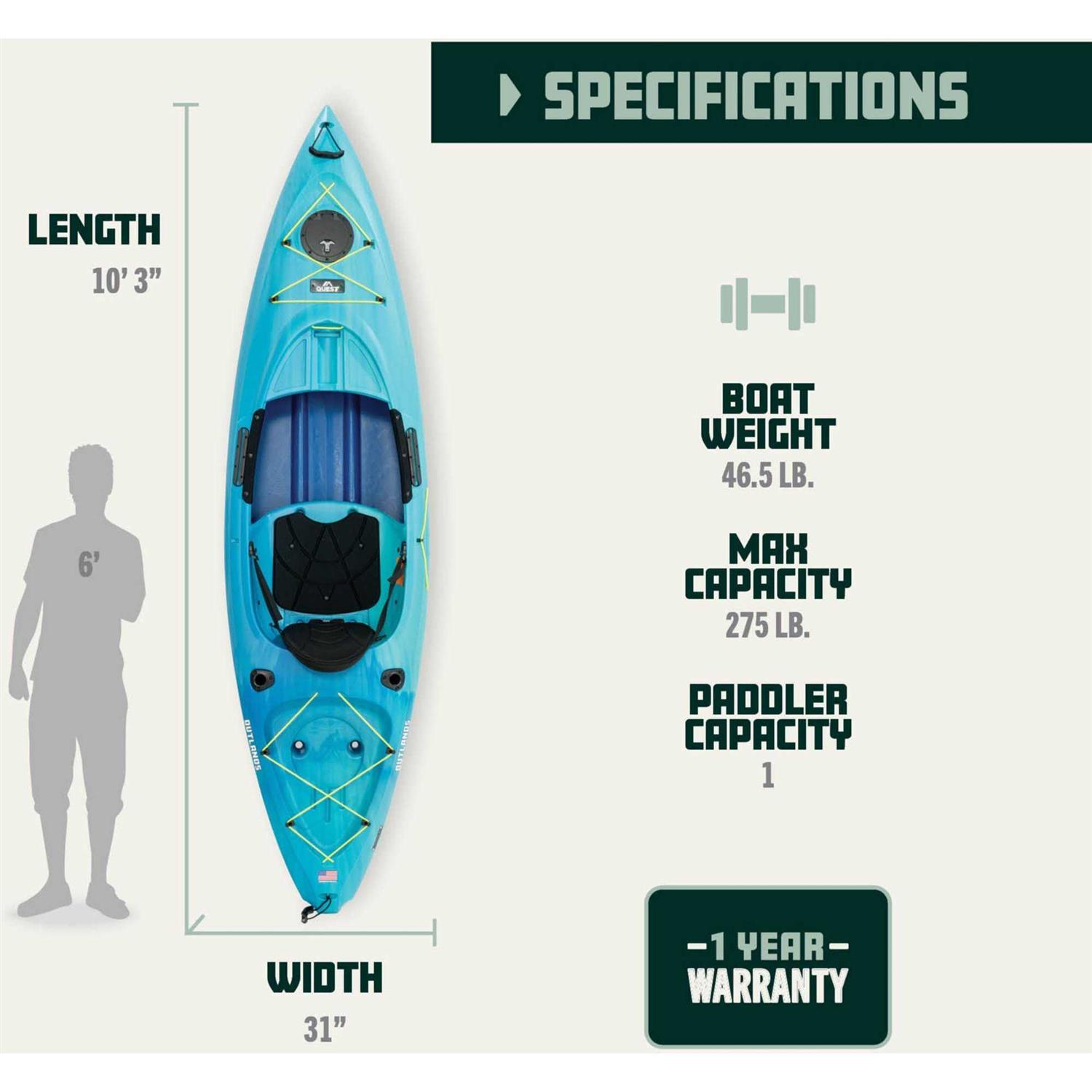 Quest Outlands 100 Kayak Paddle Sports - Sports Supplies Online Store