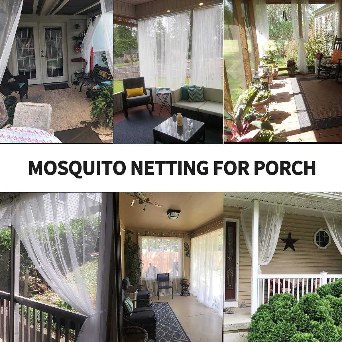 Sjhmoo Mosquito Netting for Porch/Patio/Canopy/Garden Outdoor Sheer ...