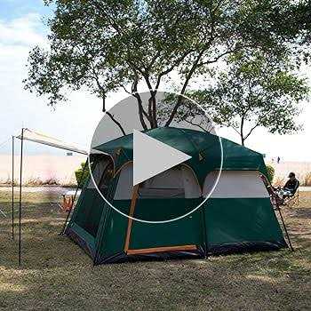 KTT Extra Large Tent 12 Person,Family Cabin Tents,2 Rooms,3 Doors and 3 ...