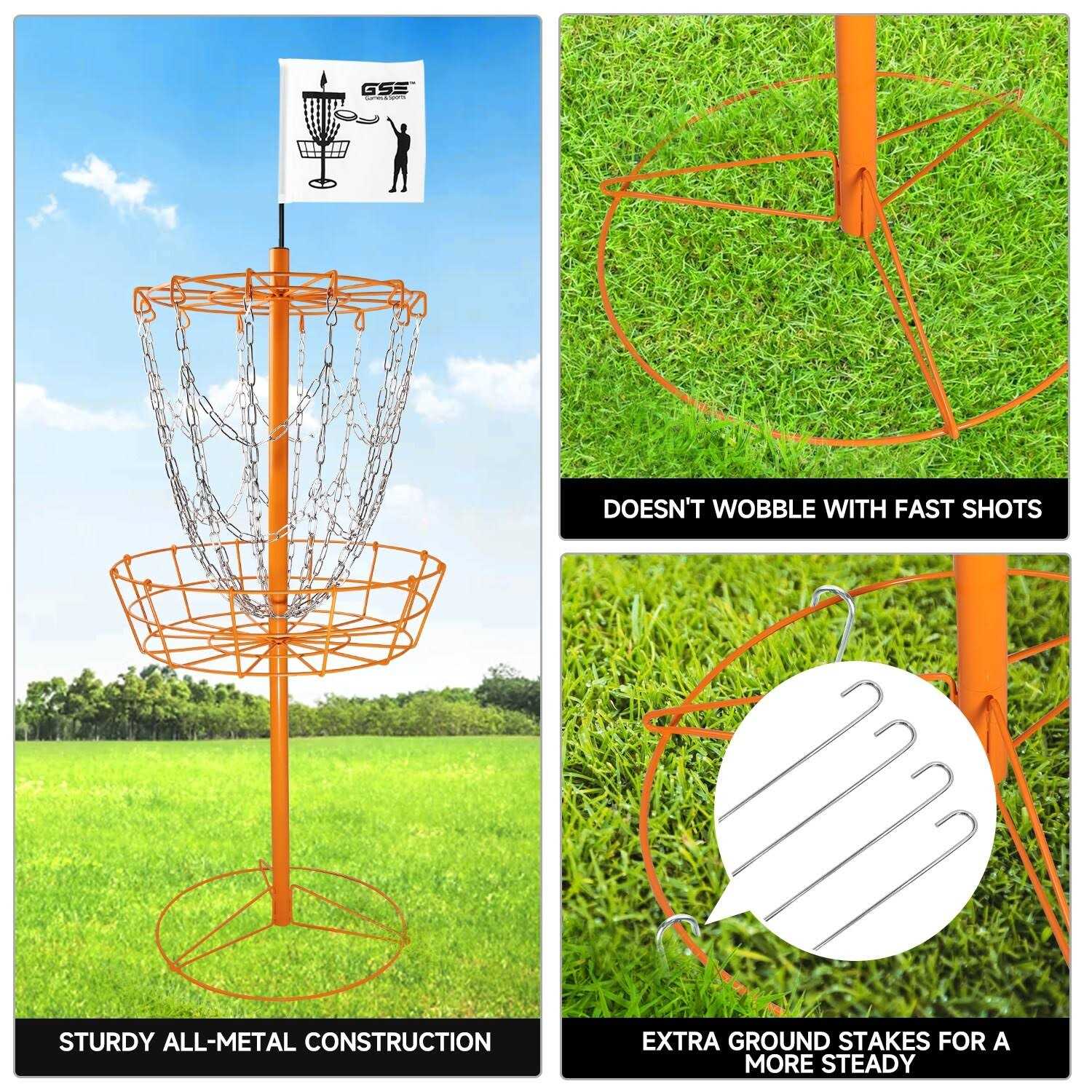 GSE Games & Sports Expert GSE Portable 12-Chain Disc Golf Targets ...