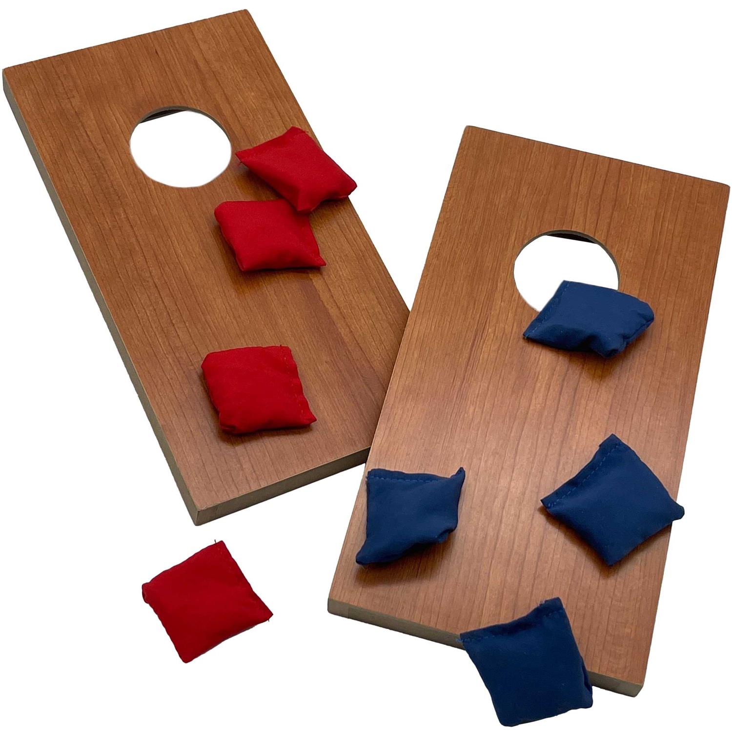 Super Fun, Portable Mini Desktop Cornhole Set of 2. Coated Wood Boards ...