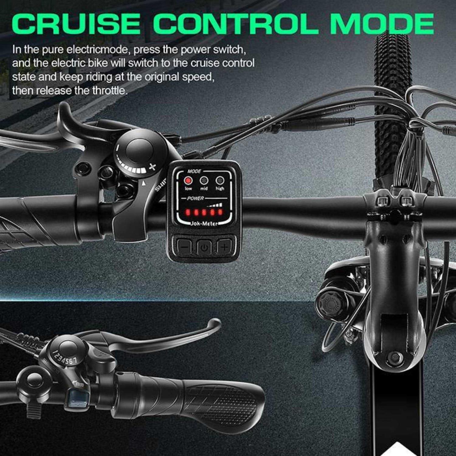 Gocio 500w Electric Bike 26 inch Electric Bicycle for Adults with Cruise Control System Ebike ...