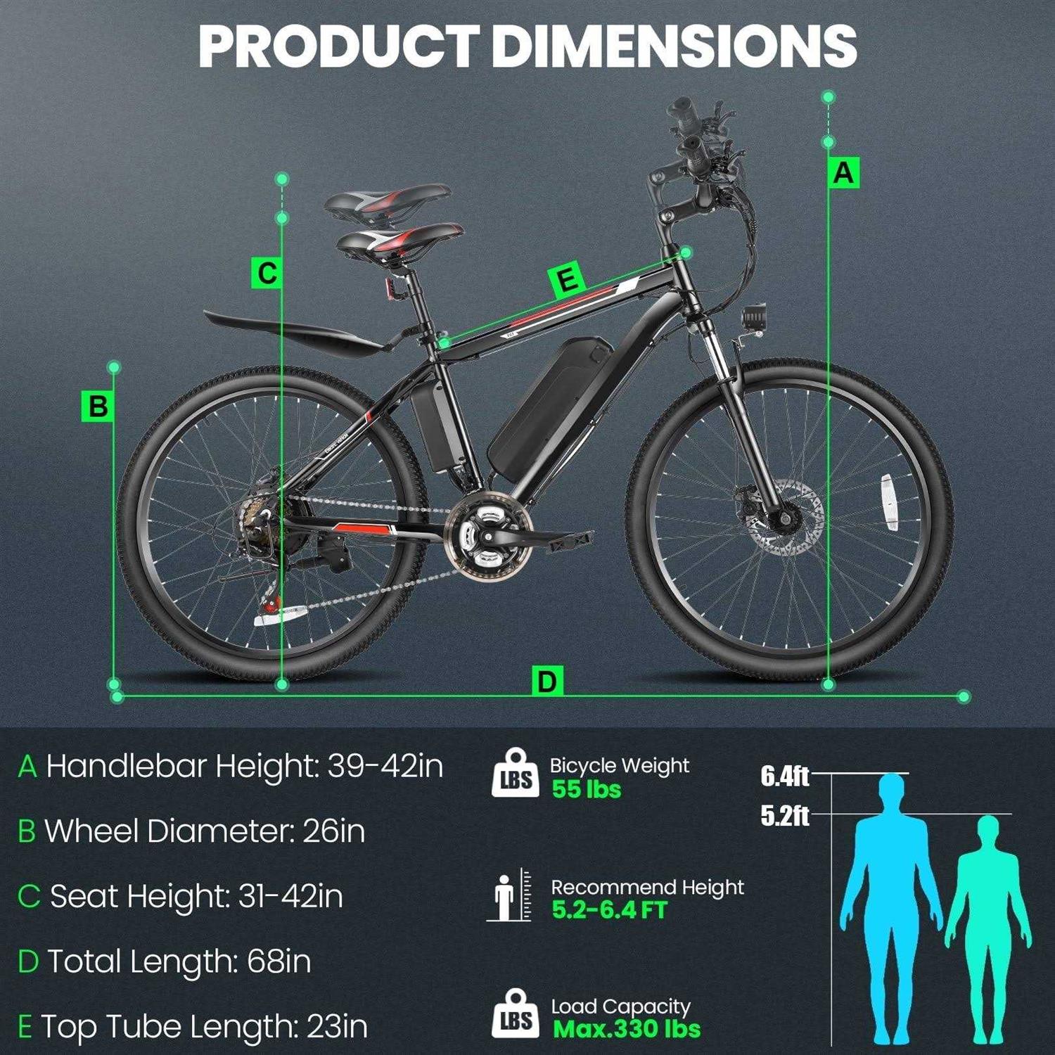Gocio 500w Electric Bike 26 inch Electric Bicycle for Adults with Cruise Control System Ebike ...