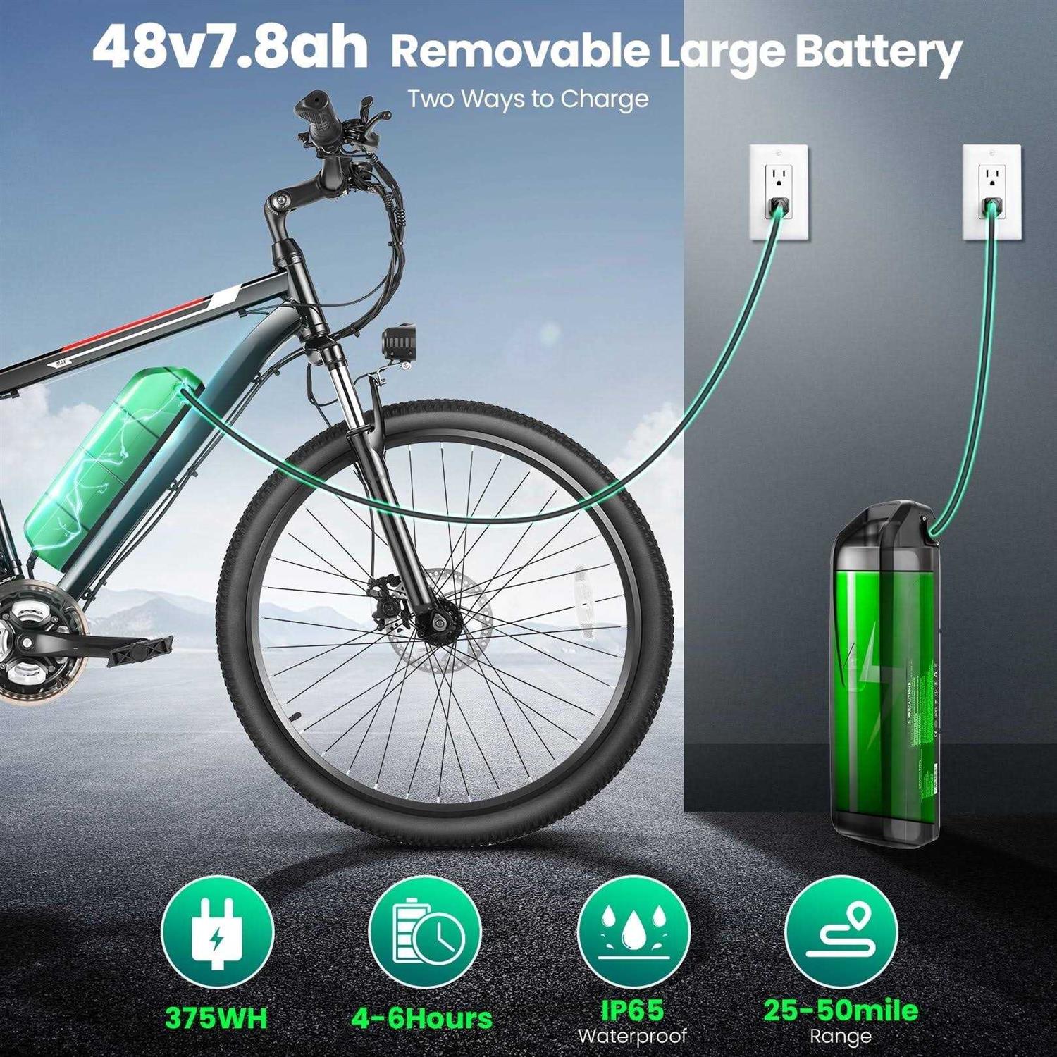 Gocio 500w Electric Bike 26 inch Electric Bicycle for Adults with Cruise Control System Ebike ...