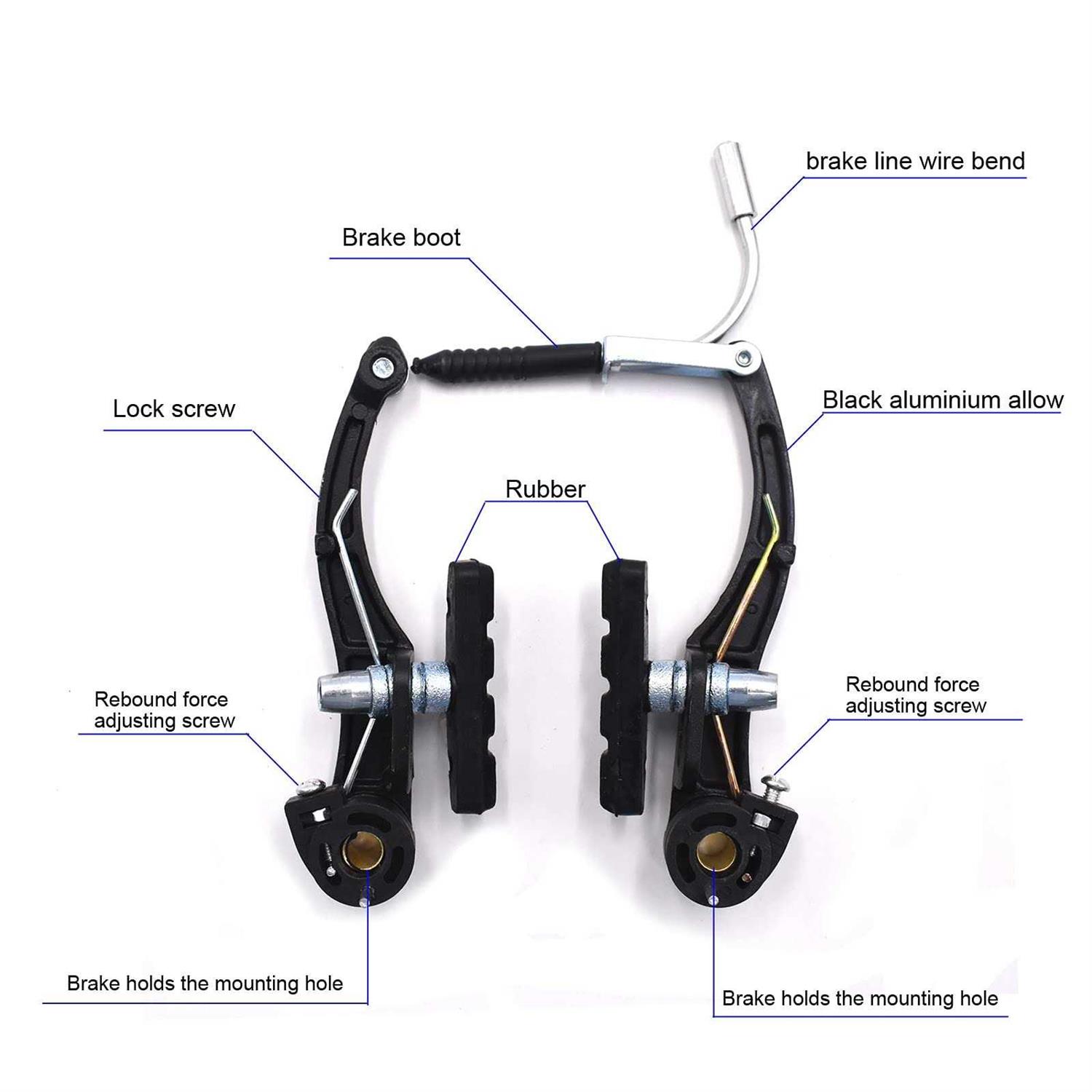 Hmseng V-Type Bike Brake Set, Complete Universal Bike Front and Rear ...