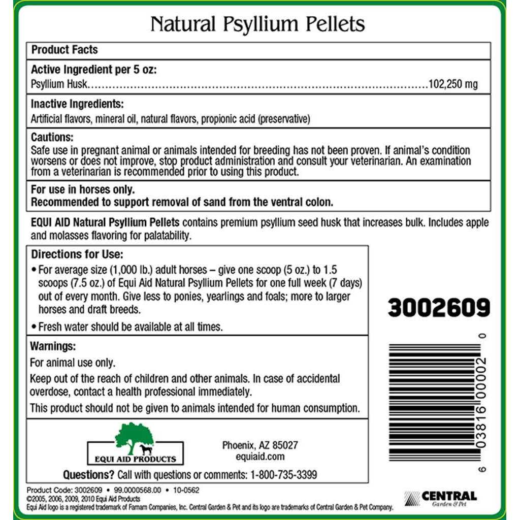 Equi Aid Natural Psyllium Fiber Pellets - Sports Supplies Online Store