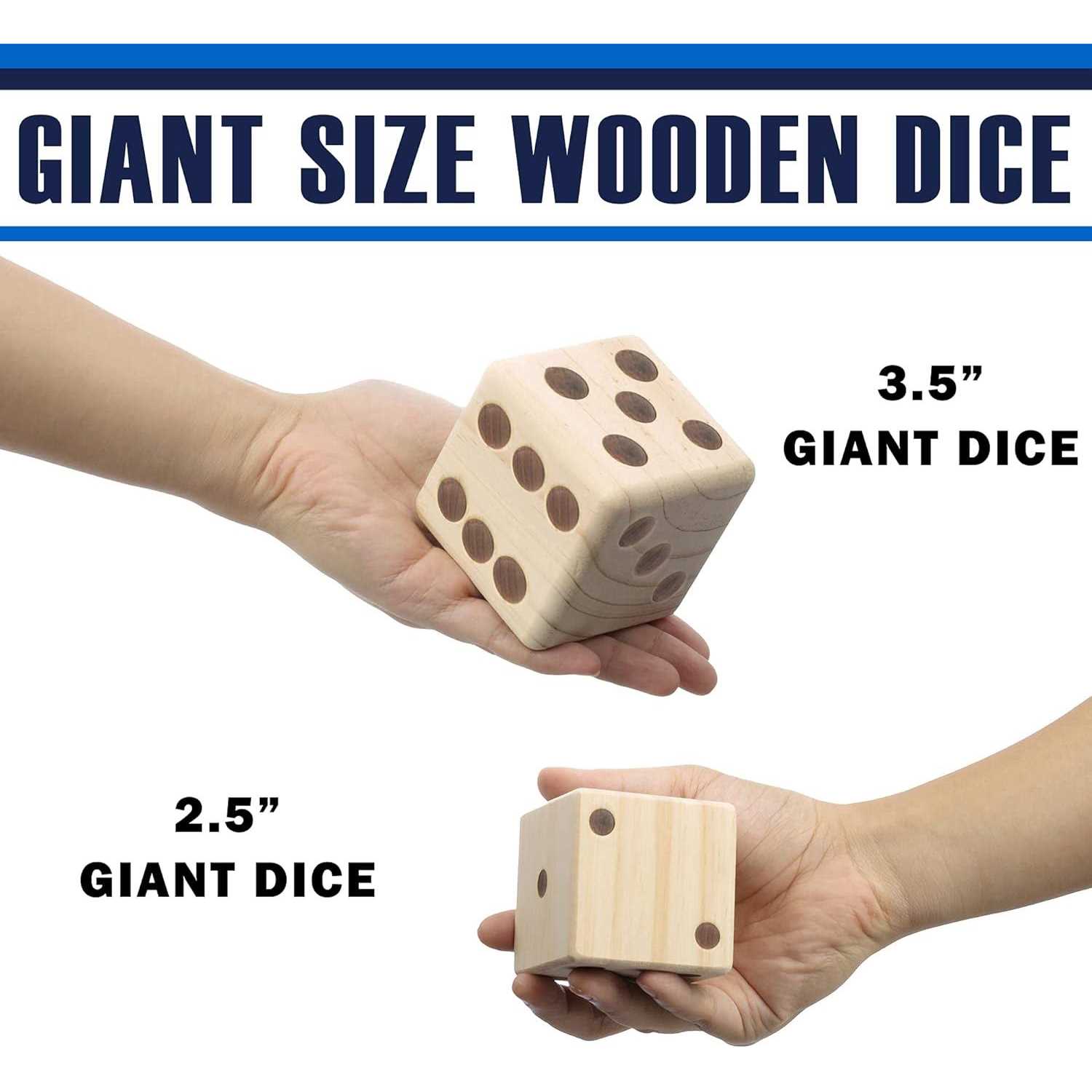 Large Wooden Yard Dice Outdoor Games Set of 6 with Scorecards and ...