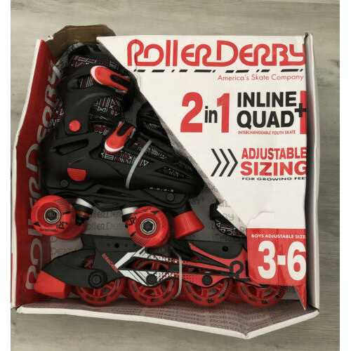 Roller Derby Caspian Boys Adjustable Inline-Quad Combo Skates - Sports ...