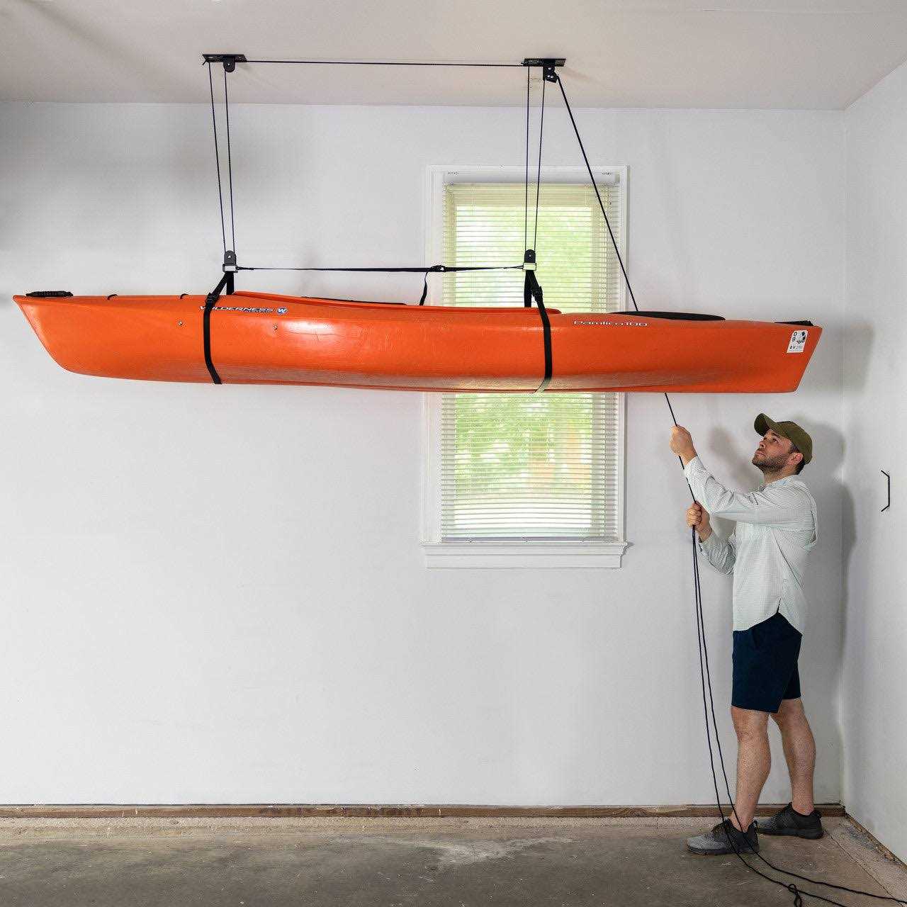 StoreYourBoard Kayak and Canoe Ceiling Pulley System Garage Mount ...