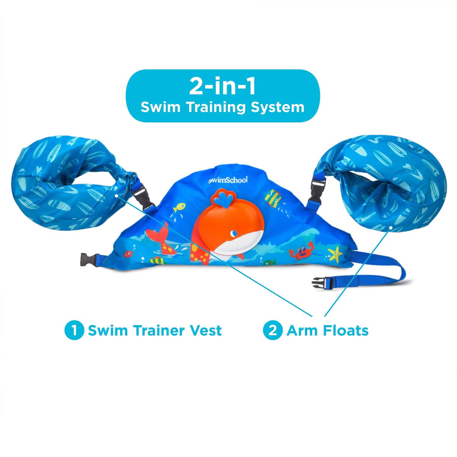 Swimschool Swim Swimschool 2-In-1 Ultra-Fit Adjustable Tot Swimmer ...