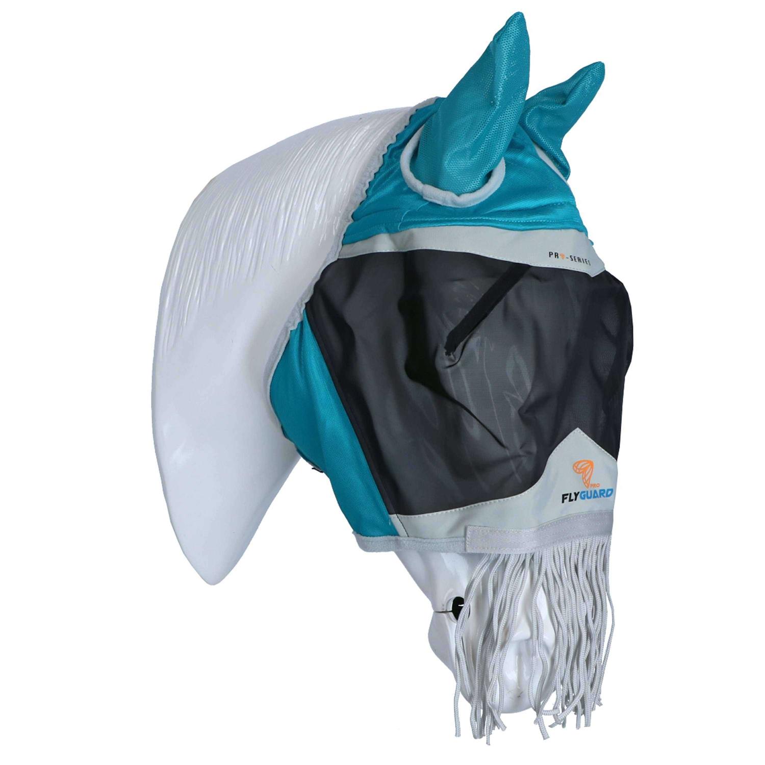 Shires Fine Mesh Fly Mask with Fringe Nose - Sports Supplies Online Store