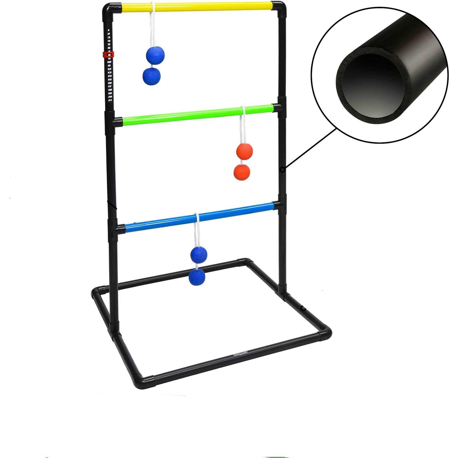 GoSports Ladder Toss Indoor/Outdoor Game Set with 6 Soft Rubber Bolo ...