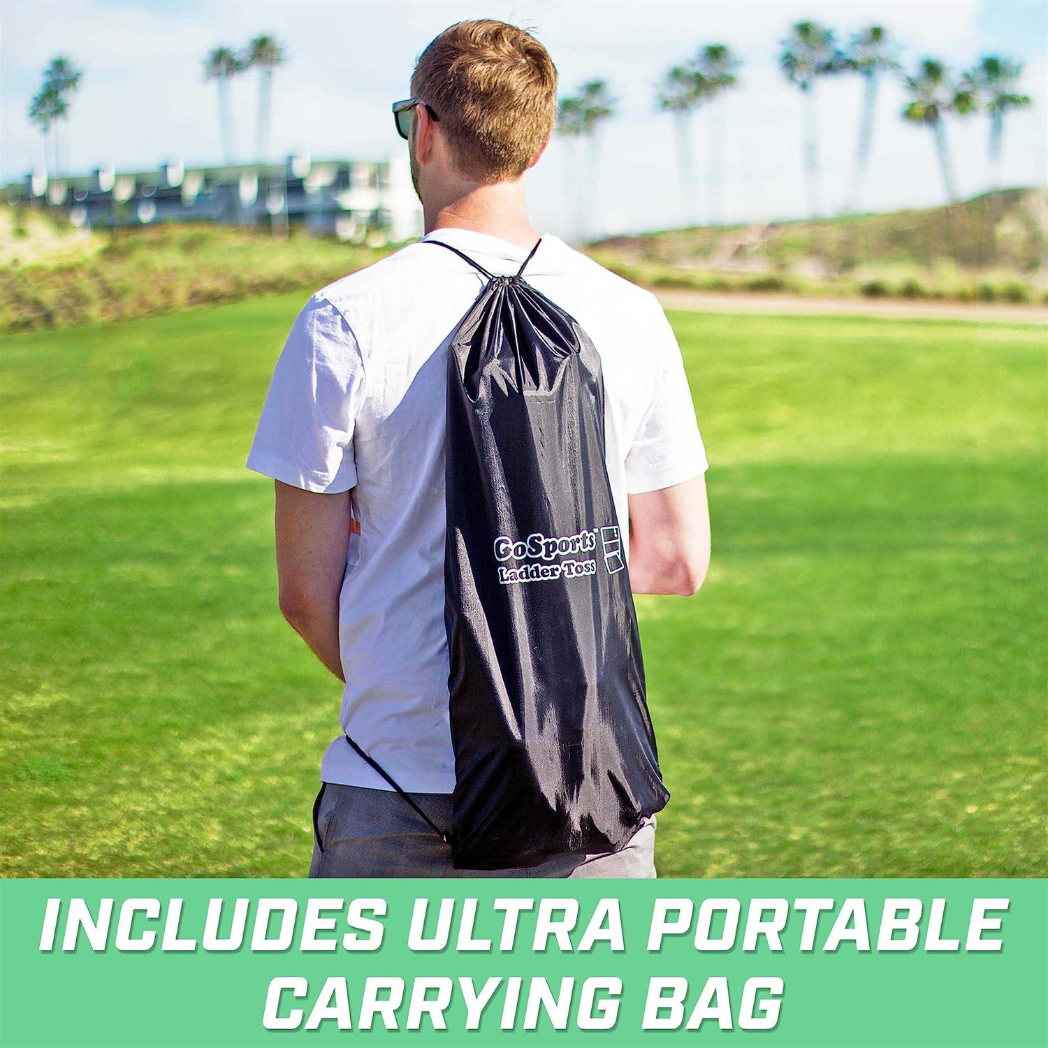 GoSports Ladder Toss Indoor/Outdoor Game Set with 6 Soft Rubber Bolo ...