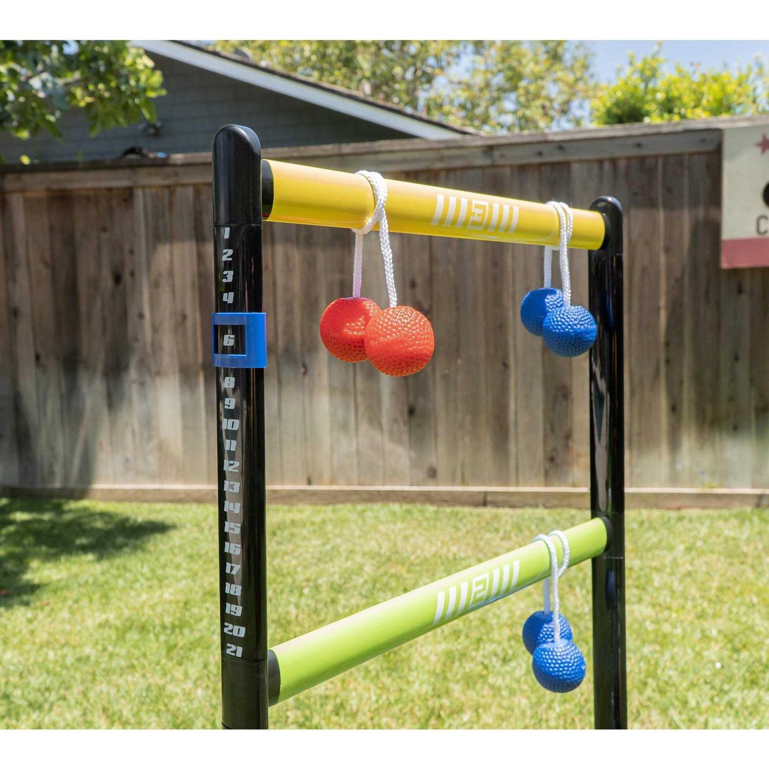 GoSports Ladder Toss Indoor/Outdoor Game Set with 6 Soft Rubber Bolo ...