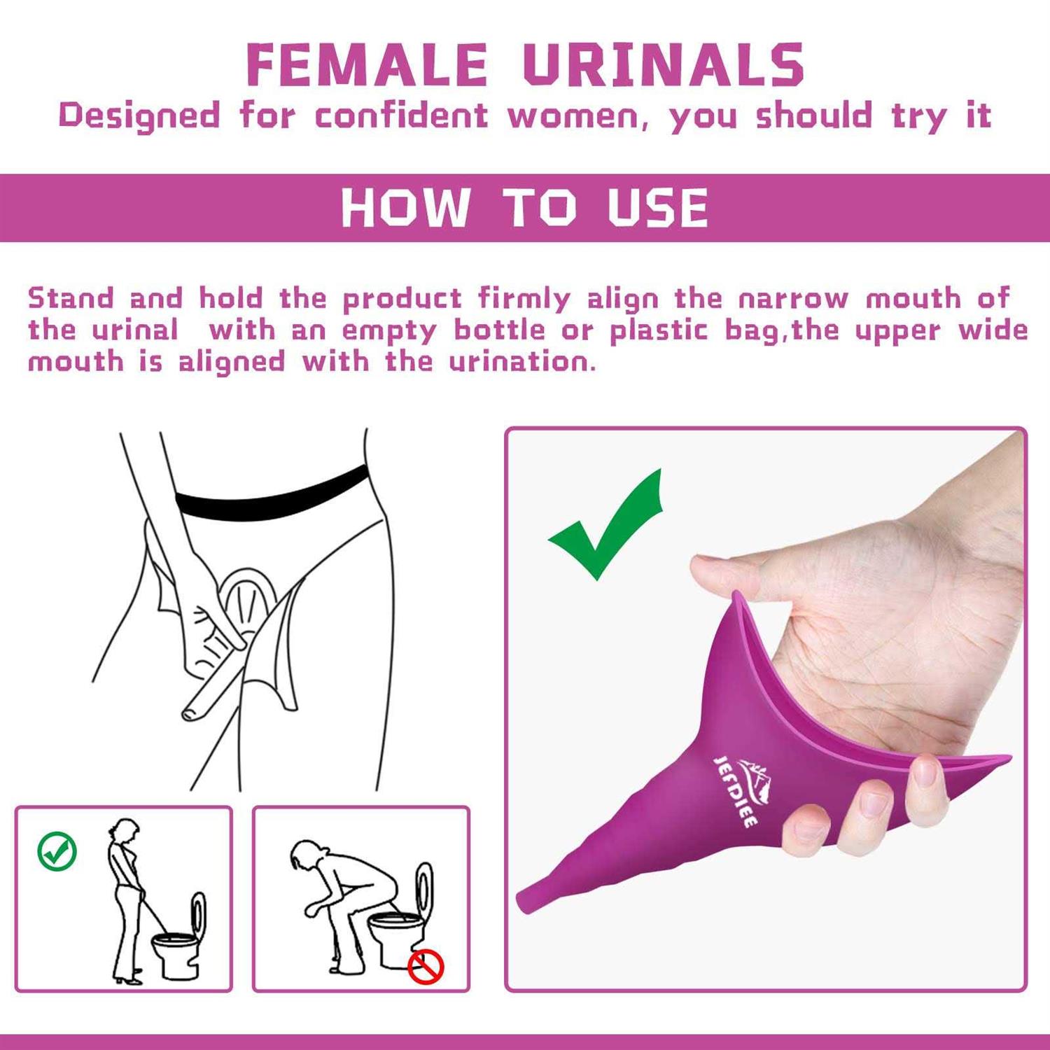 Jefdiee Female Urination Device,Silicone Pee Funnel for Women,Female Urinal Women Pee Funnel ...