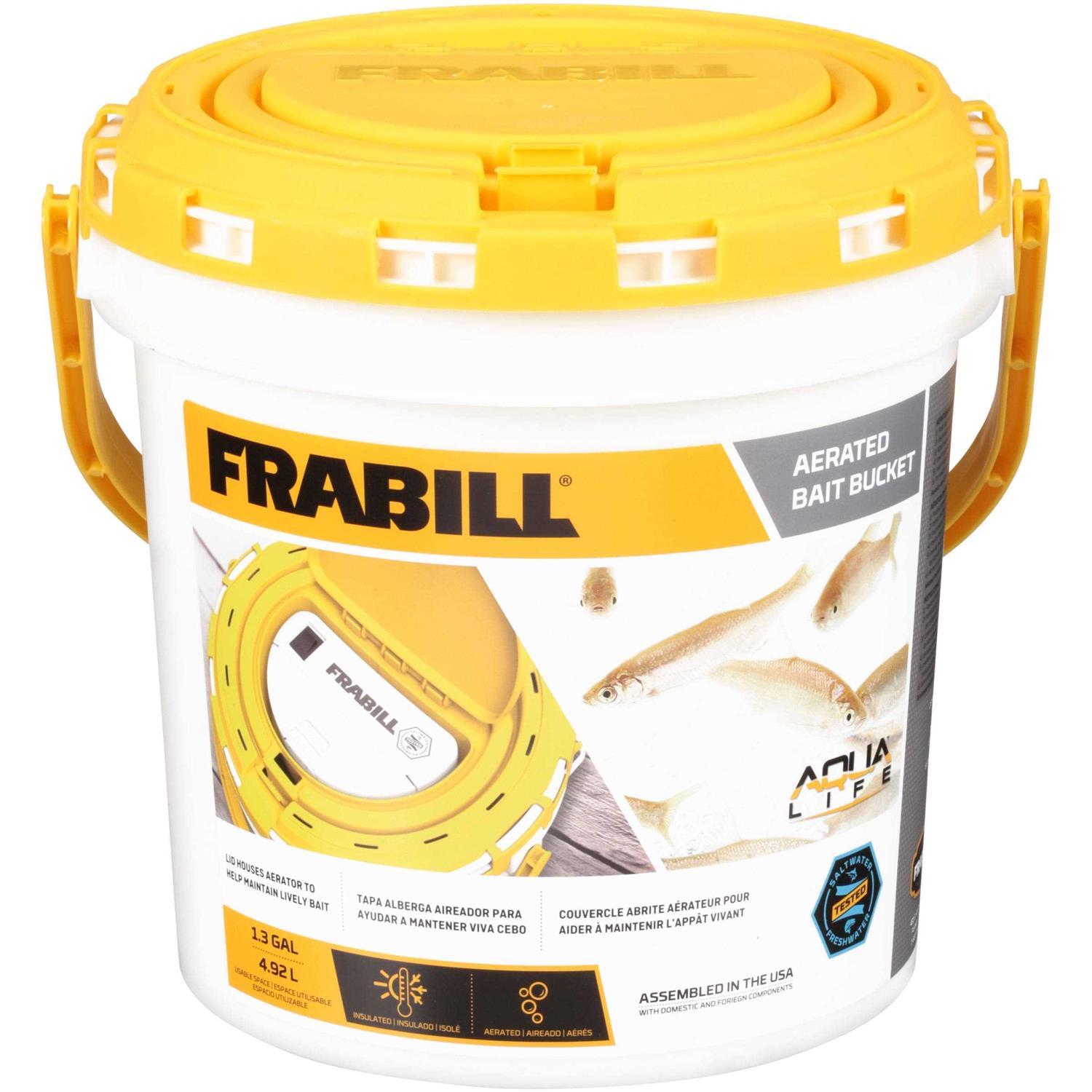 Frabill Dual Fish Bait Bucket with Aerator Built-In - Sports Supplies ...