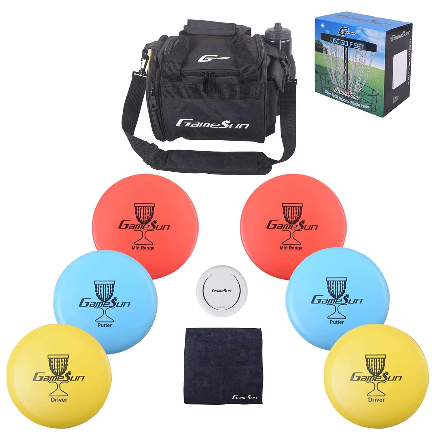 Disc Golf Starter Set,Disc Golf Set with 6 Discs, 1 Marker,1 Towel and ...