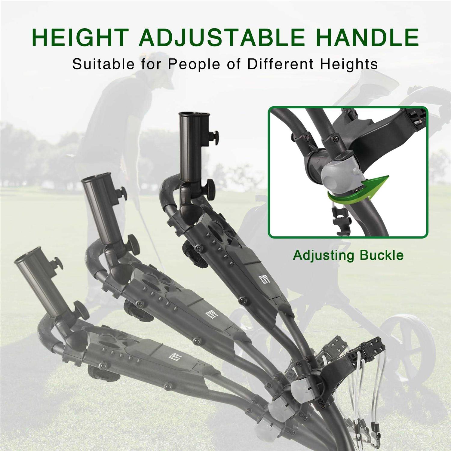 KVV 3 Wheel Foldable/Collapsible Golf Push Cart Ultra Lightweight ...