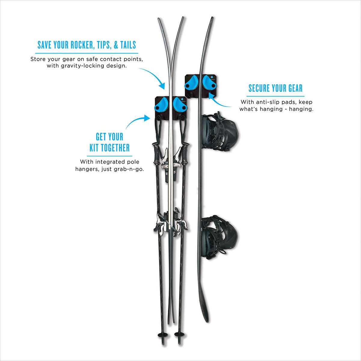 Gravity Grabber The Ultimate Ski + Snowboard Rack - Sports Supplies Online Store