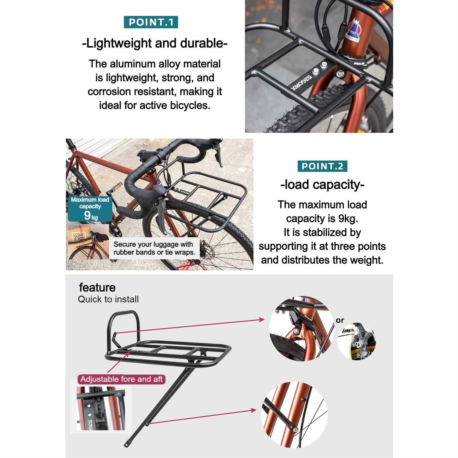 GORIX Bike Front Rack Carrier MTB Road Bicycle - Sports Supplies Online ...