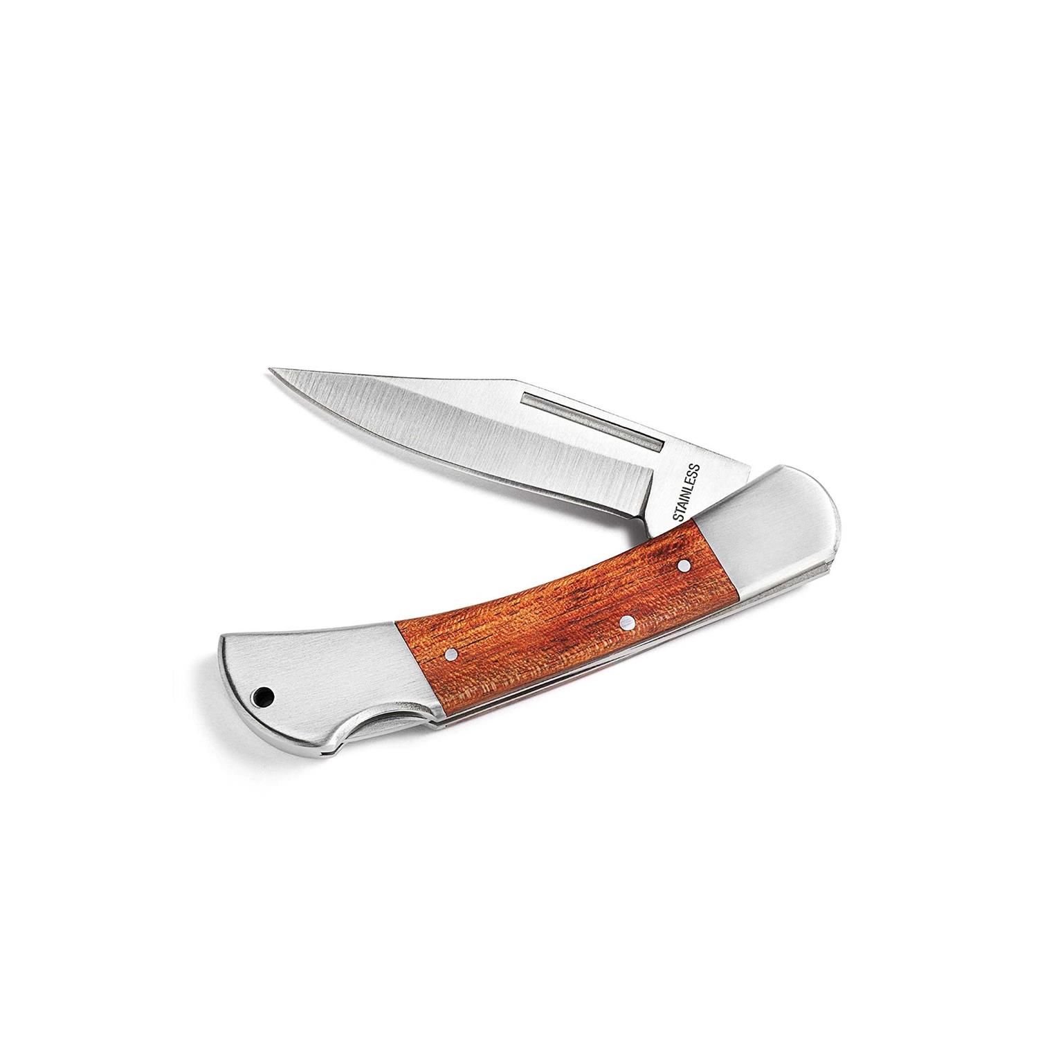 Personalized Wood Handled Locking Blade Pocket Knife - Sports Supplies ...