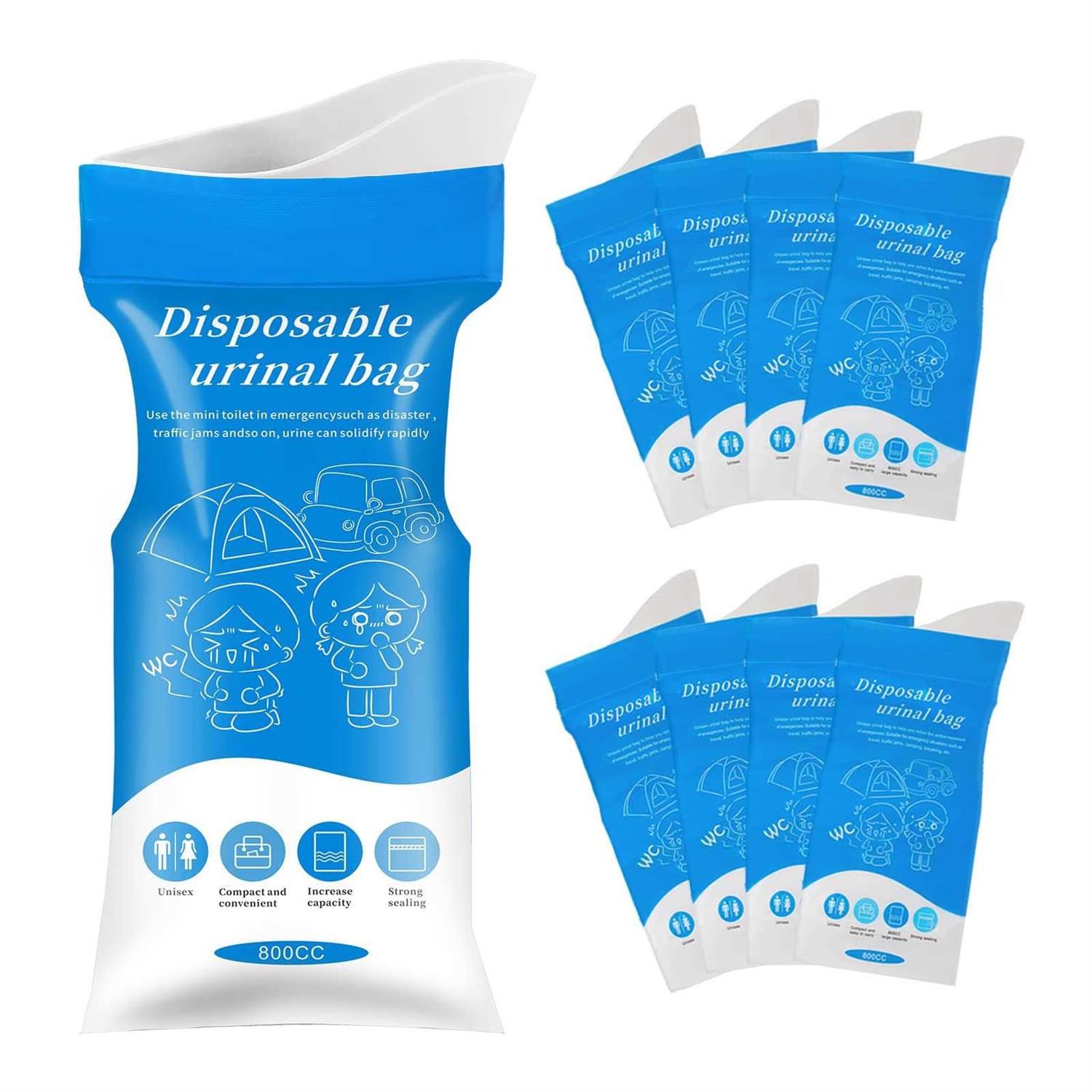 Moodooy Disposable Emergency Urinal Bag 8/12/20/24 Pack Portable ...