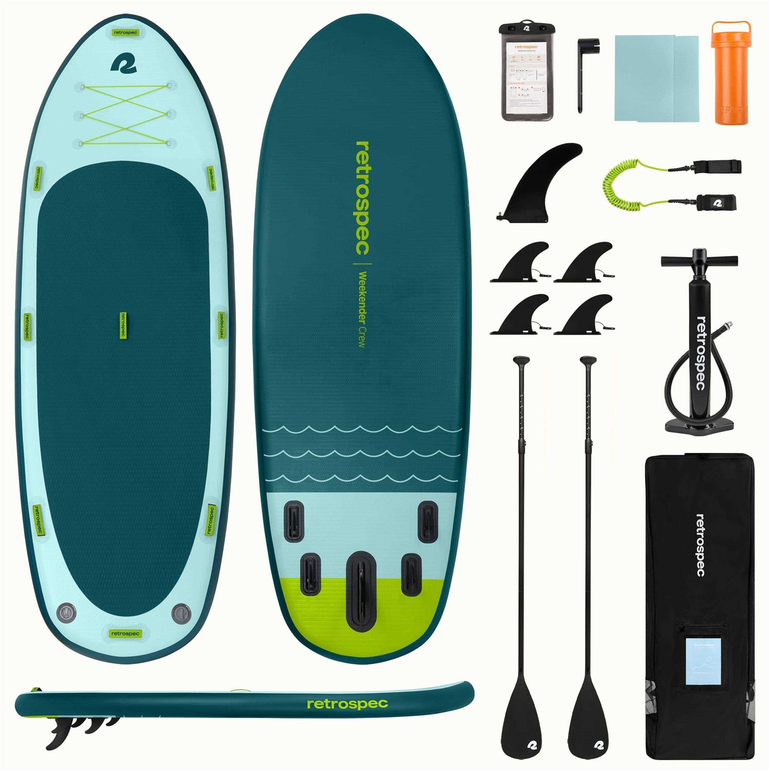 Retrospec Weekender Crew Multi Person Inflatable Paddle Board 12'/16 ...