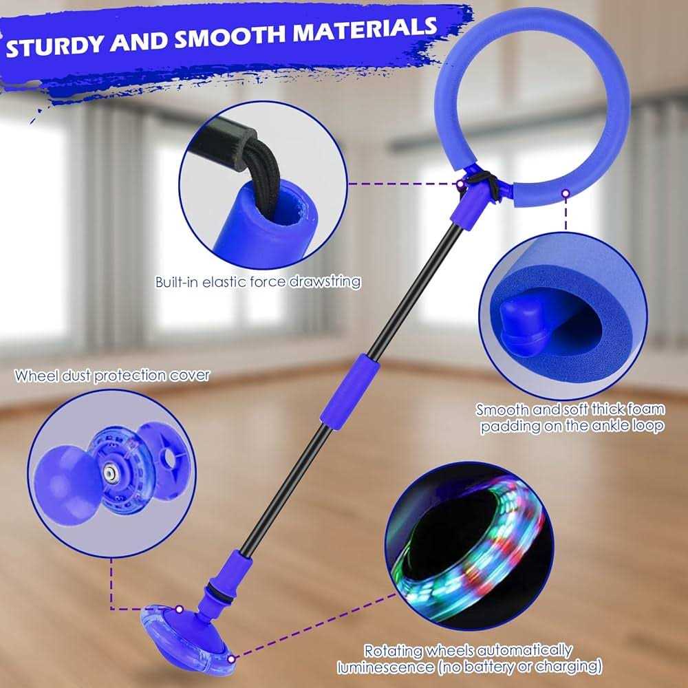 Nizhen Ankle Skip Ball for Kids Foldable Skip it with Colorful Flash ...