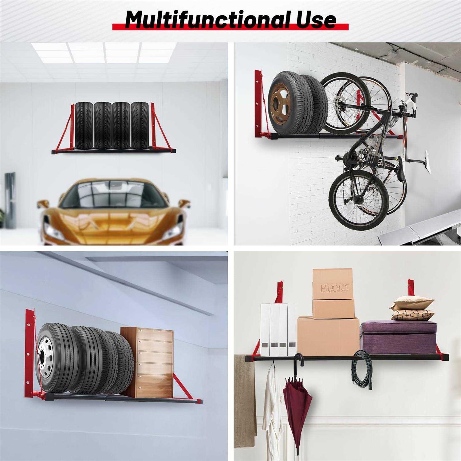 Roblock Folding Tire Wheel Storage Rack Wall Mount Multi-Tire Rack ...