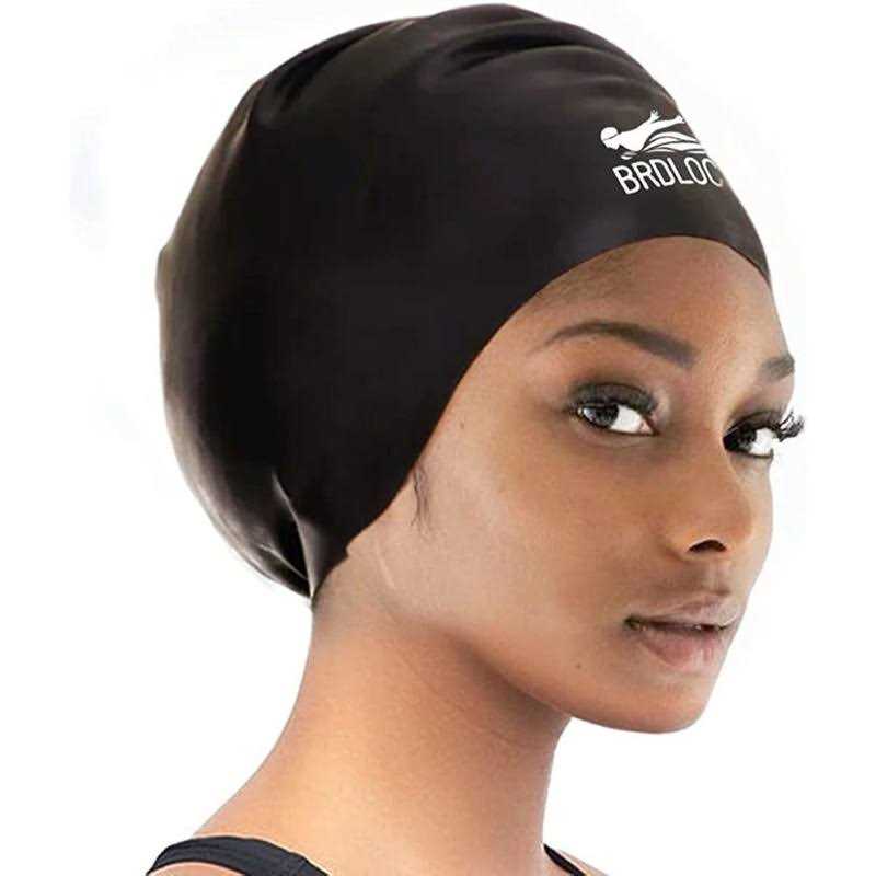 Brdlock Extra Large Swim Cap for Braids and Dreadlocks Swimming Cap for Women Long Hair Braids ...