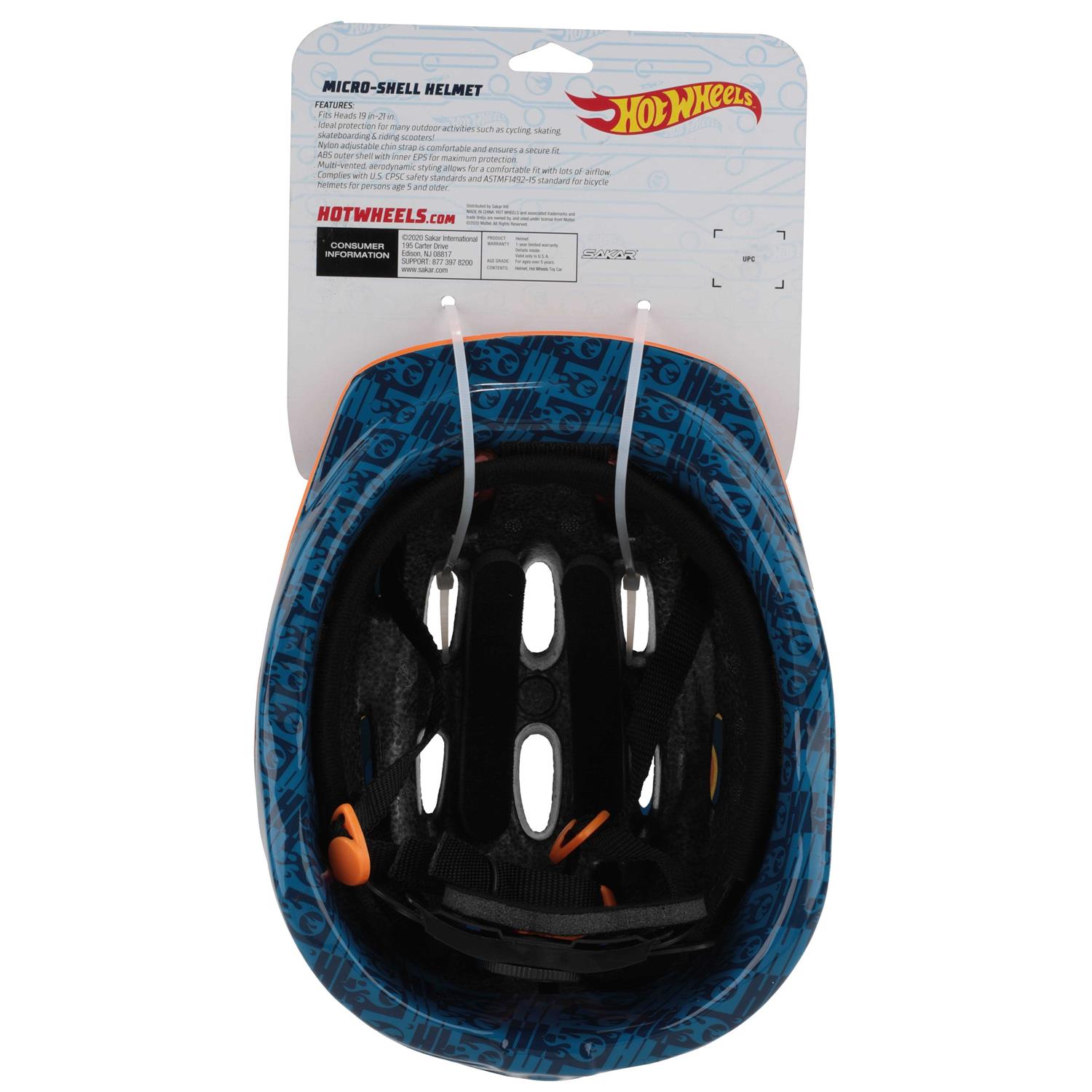 Hot Wheels Helmet with Surprise Bonus Car for Bikes, Skateboards and ...