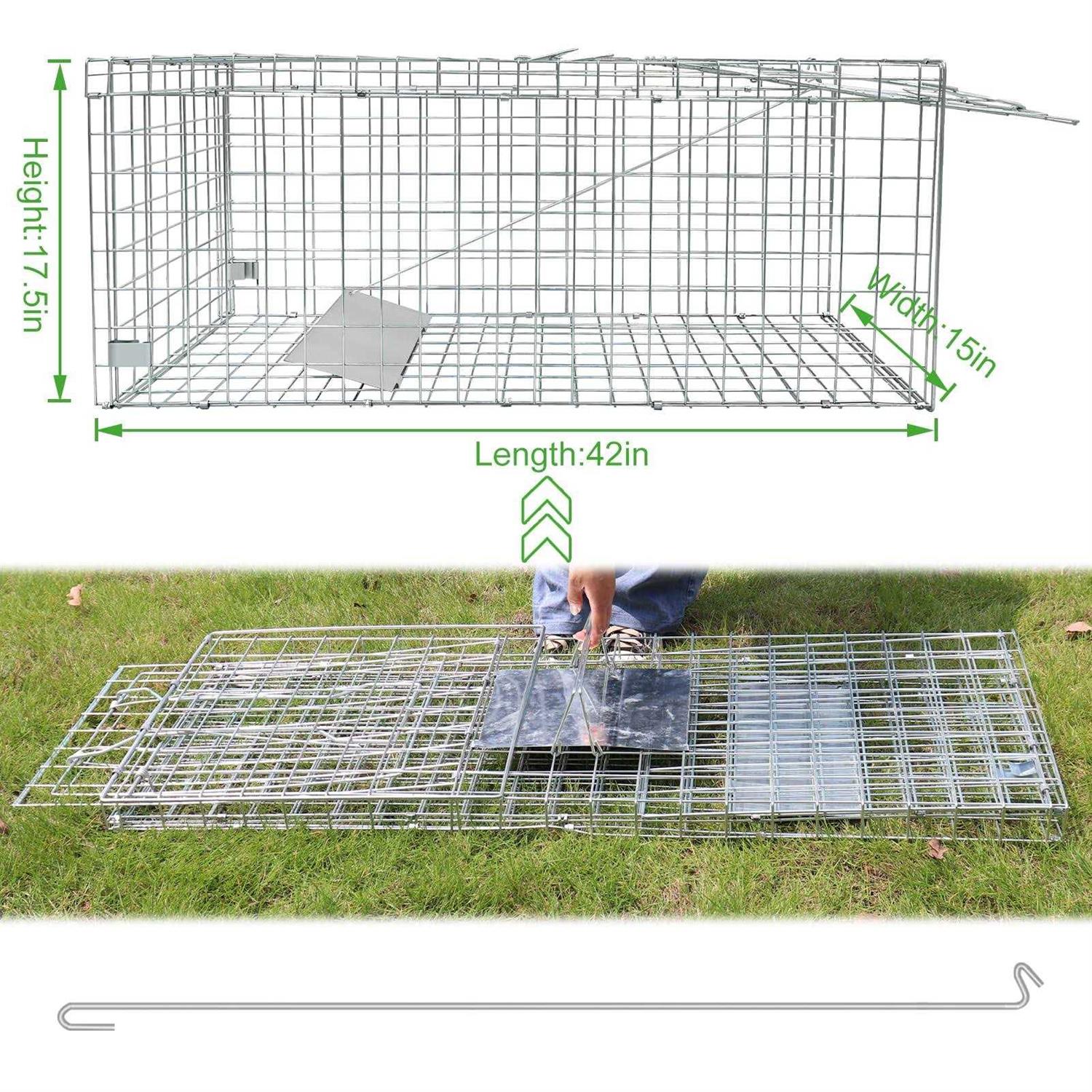 Large Live Cage Animal Trap for Foxes 42.5 X15 X17 Large Animal Trap ...