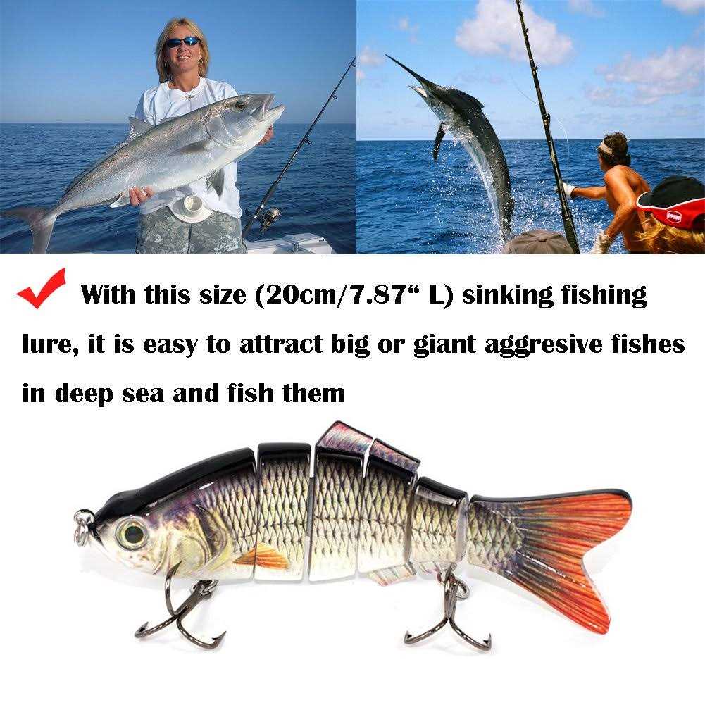 Sfeexun Lifelike 4 Segment Big Giant Sinking Fishing Bass Lures ...