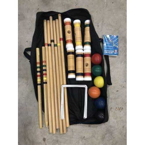 Complete Croquet Set with Carrying Case by Hey! Play! - Sports Supplies ...