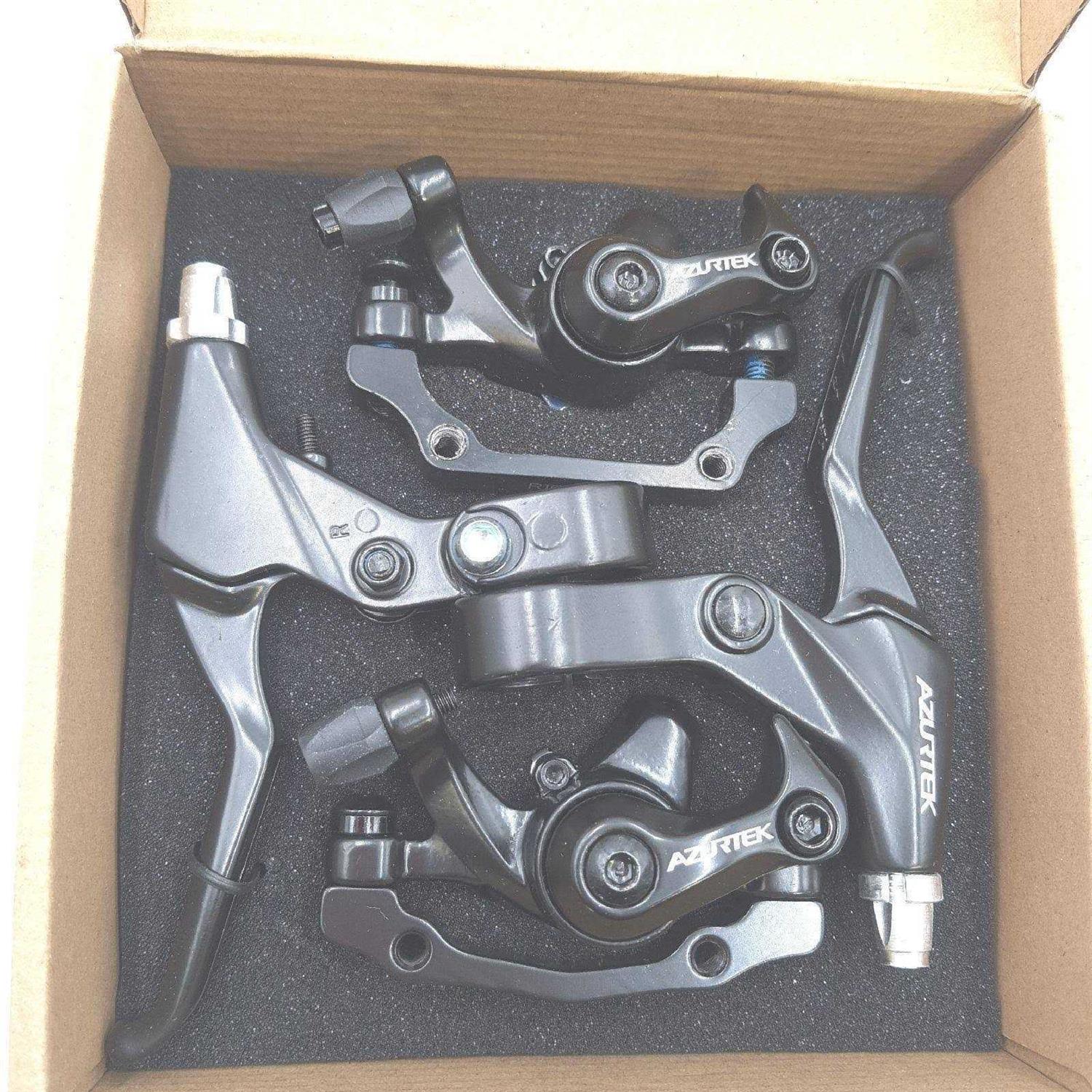 RUJOI Bike Disc Brake Kit, Aluminum Front and Rear Caliper Full ...