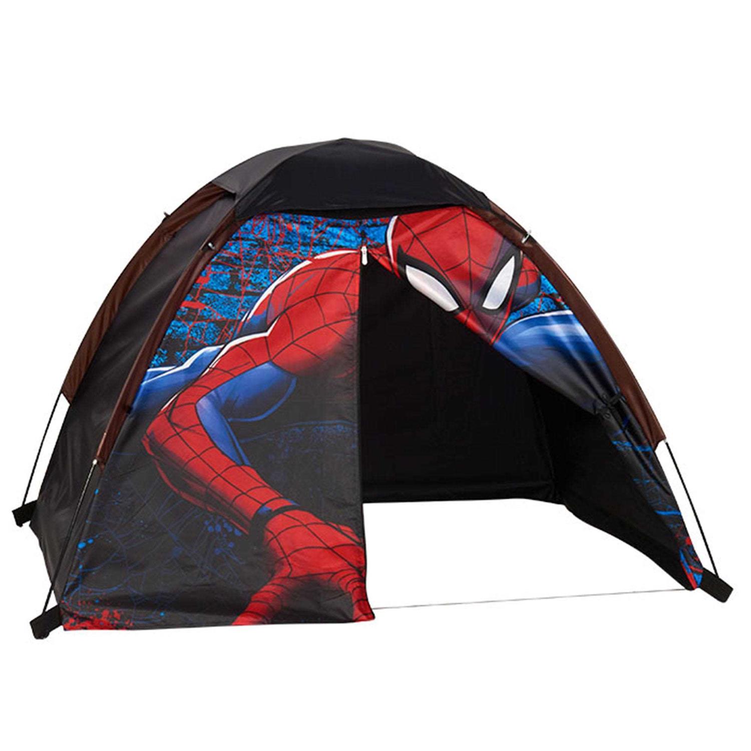Marvel Spiderman Outdoors Kids Camping Set 4 pc with Tent and Sleeping ...