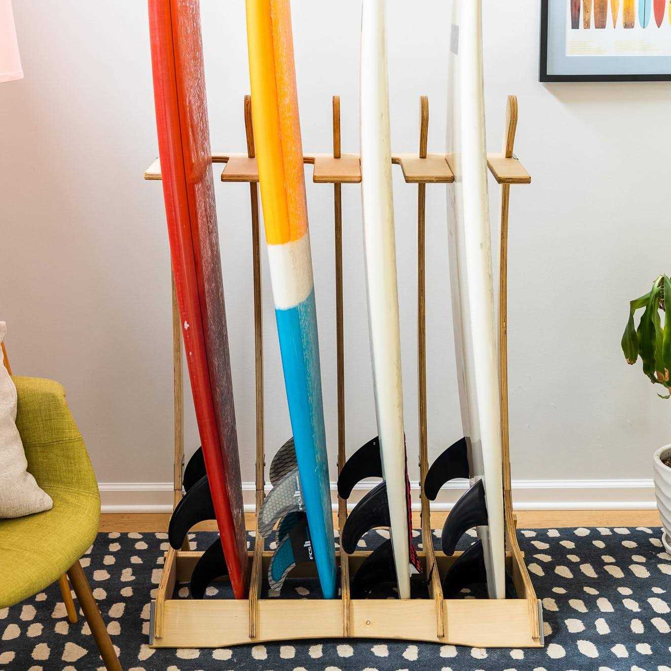 storeyourboard Freestanding Surf Rack Wooden Surfboard Display Stand ...