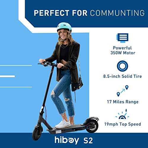 Hiboy S2/S2R Plus Electric Scooter, 8.5/9 Tires, Up to 17/22 Miles Range, 350W Motor & 19 MPH ...