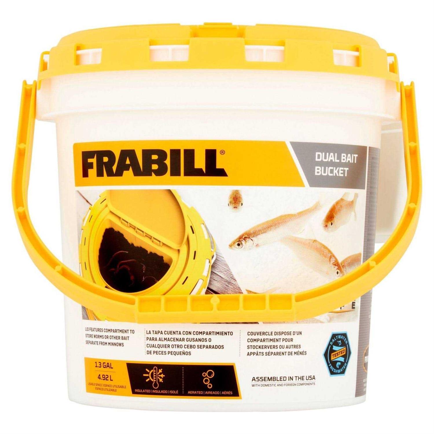 Frabill Insulated Dual Bait Bucket with Clip-On Aerator - Sports ...