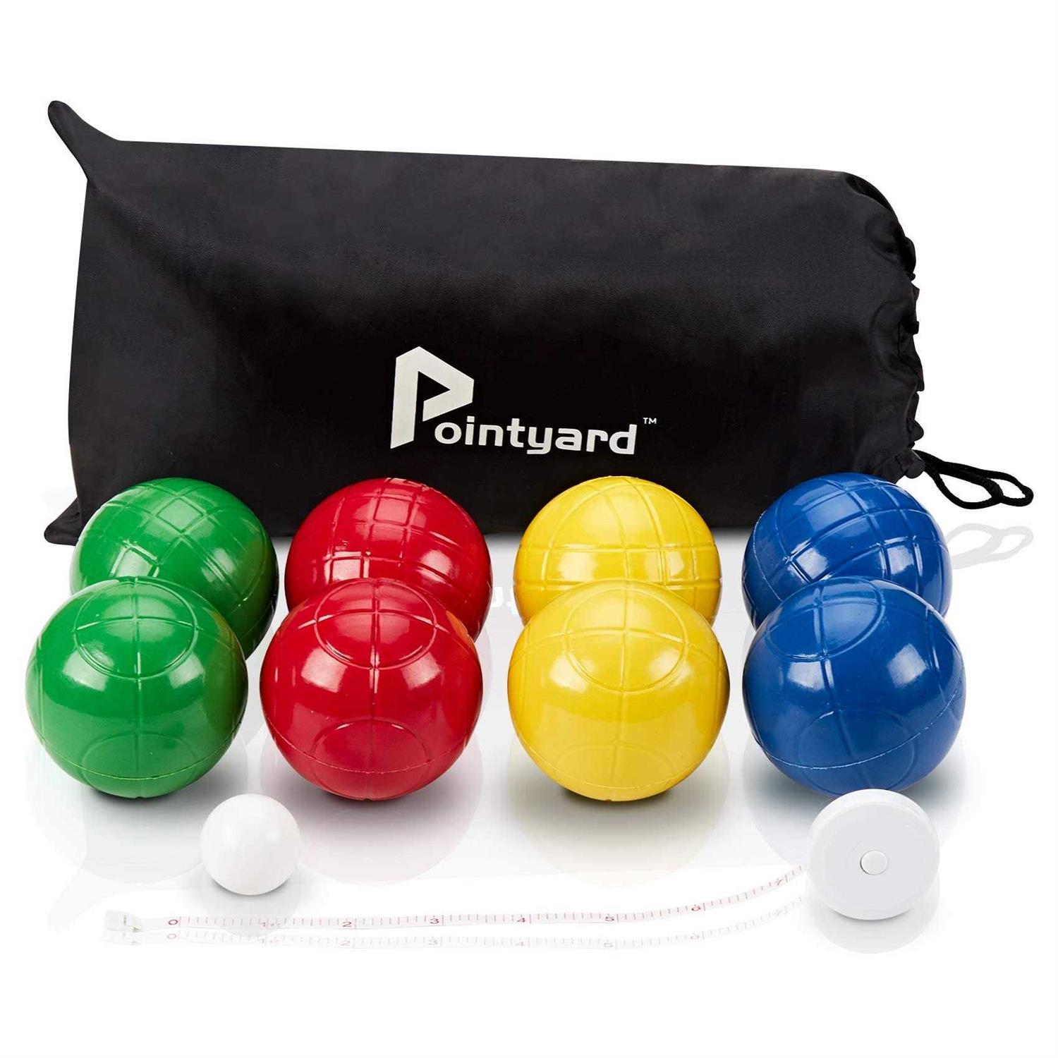 Pointyard Bocce Ball Set Lighter 84mm Bocce Ball Set with 8 PE Bocce ...