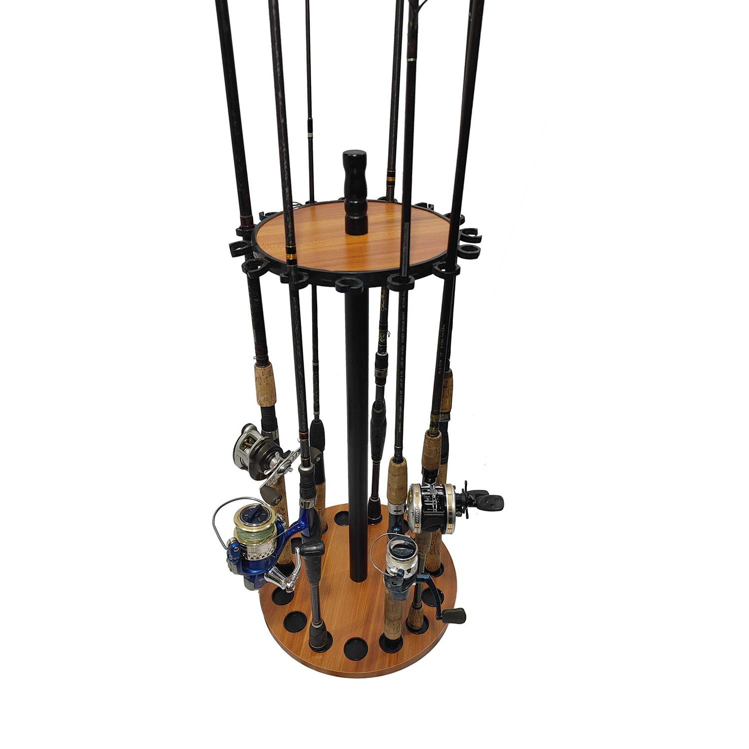 Organized Fishing Oak Round Floor 15-Rod Rack - Sports Supplies Online ...