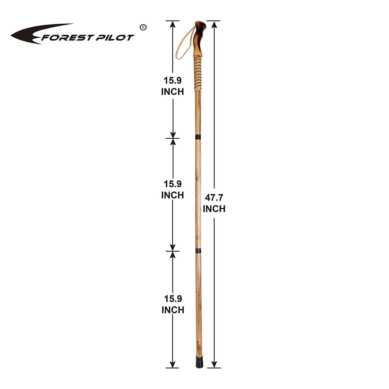 FOREST PILOT 3 Pieces Detachable Hardwood Walking Stick Pine Handle ...