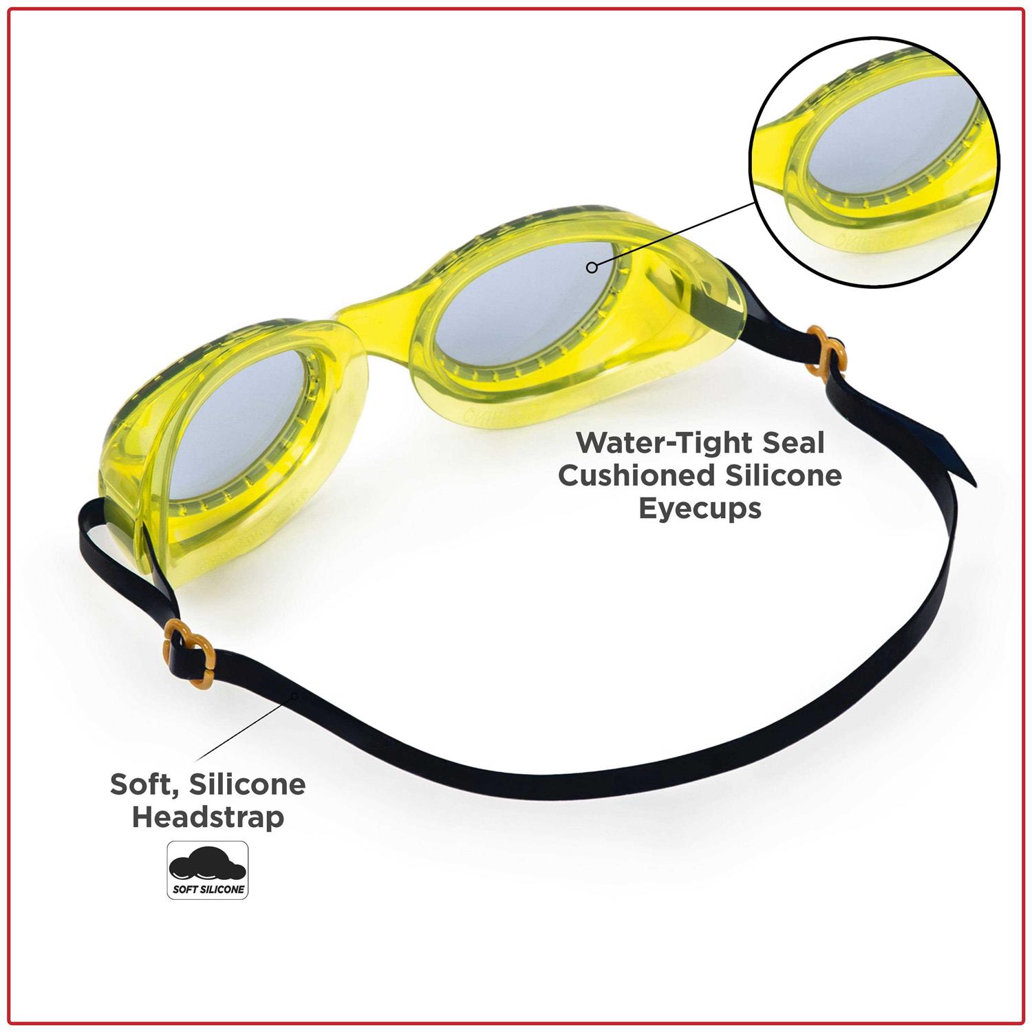 Dolfino Youth Latex Free Swim Goggles with Silicone Strap and UV ...