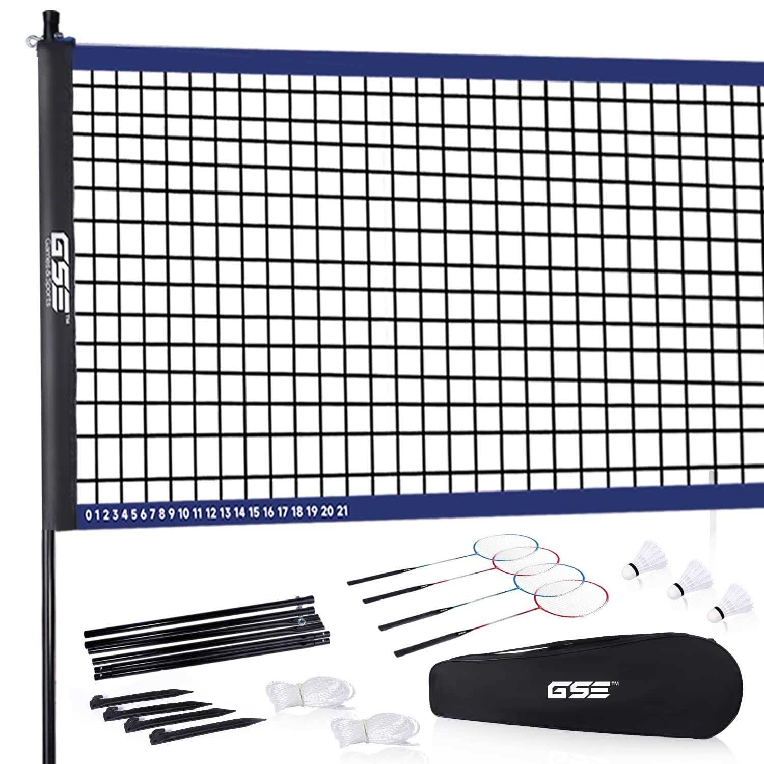 GSE Games & Sports Expert Recreational Portable Badminton Complete Net ...