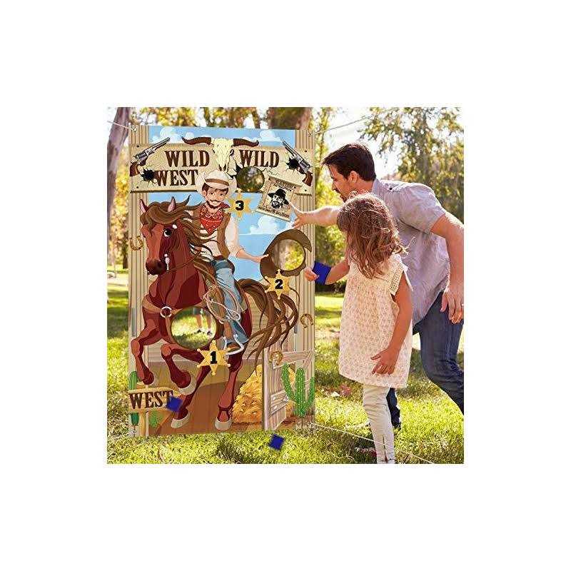 Blulu Western Party Cowboy Toss Games with 3 Bean Bags, Fun Western ...