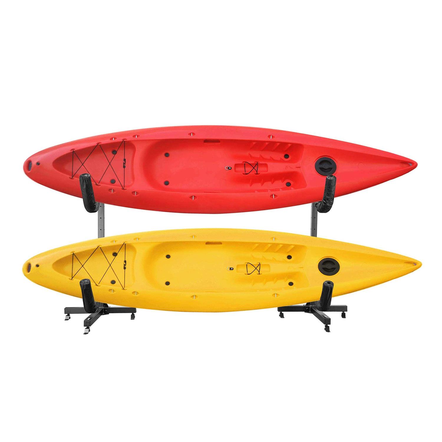 Rad Sportz Indoor Outdoor Freestanding Heavy Duty Two Kayak Storage ...